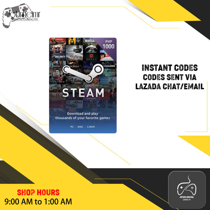 Steam Wallet Code - 1000 PH - Jotun Digital Gaming PH | Lazada PH