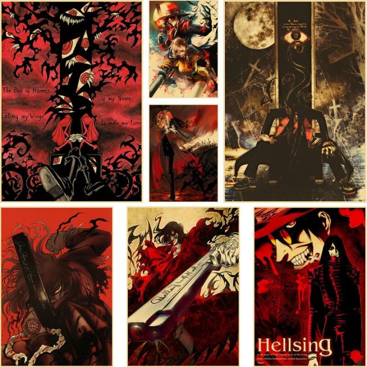 Horror Anime Hellsing Ultimate Posters Retro Kraft Manga Prints Home ...