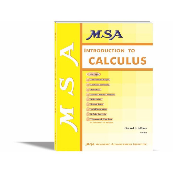 MSA INTRODUCTION TO CALCULUS REVIEWER | Lazada PH