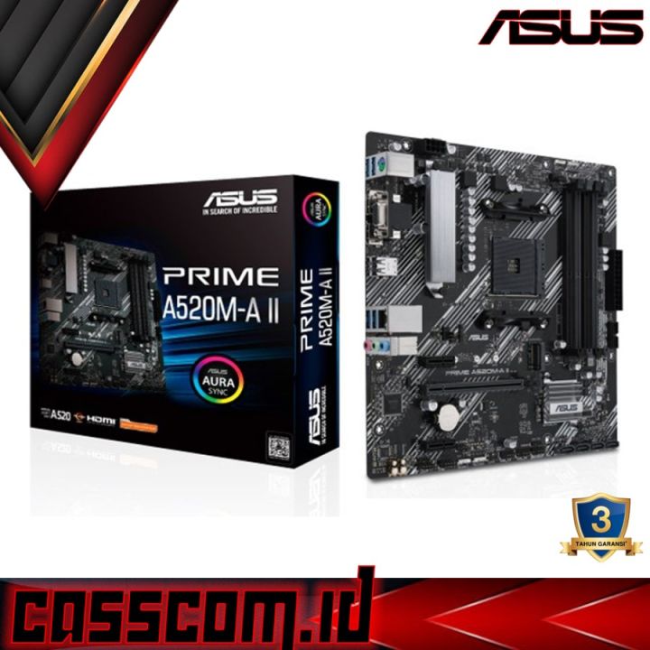 ASUS Prime A520M-A II AMD AM4 A520 Micro ATX Motherboard | Lazada Indonesia