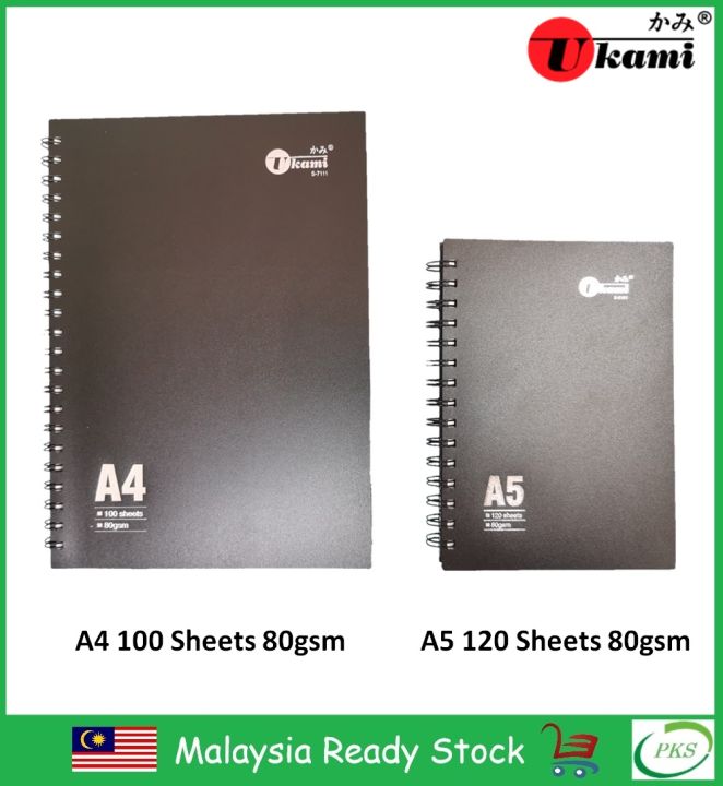 A5/A4 Ring Notebook 80gsm Single Line PVC Cover Ruled Line Spiral Note ...