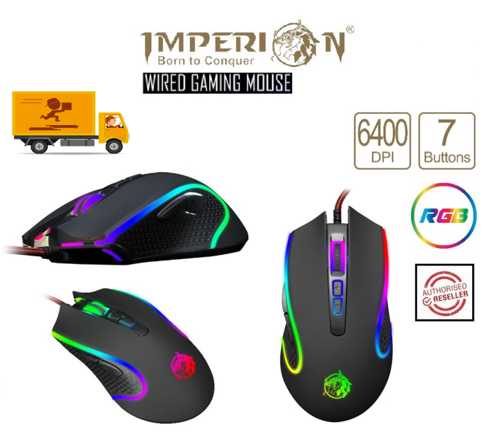 IMPERION M30 ATOMIC 7 BUTTONS 6400DPI RGB BACKLIT COLOR USB WIRED ...