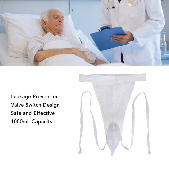 Men Urine Collector Bag Reusable Urinal Pee Holder 1000mL Wearable ...