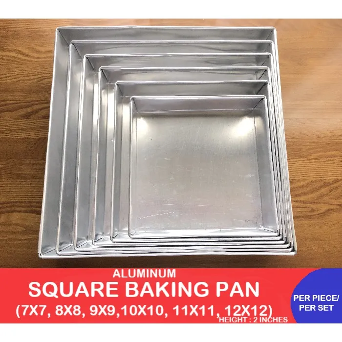 Square Baking Pan Aluminum per piece/per set (7x7,8x8,9x9,10x10,11x11 ...