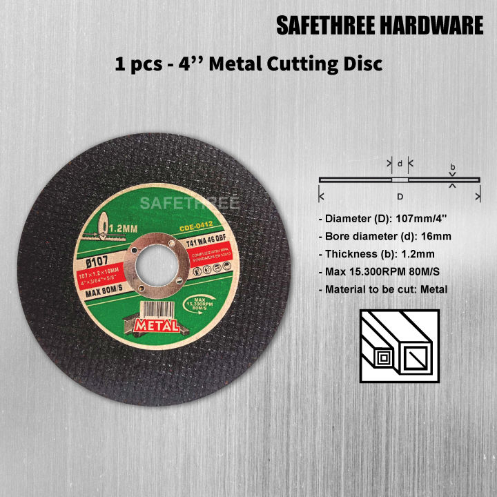 1pcs 4 inch Metal Cutting Disc 4'' (107mm) x 1.2mm Stainless Steel ...