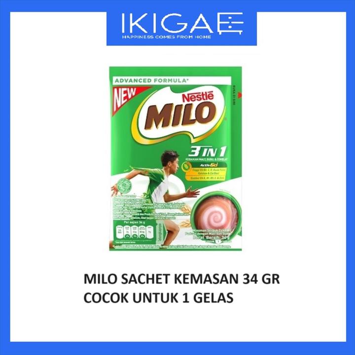 MILO Activ-Go 3in1 Cokelat Kemasan Sachet 34 Gr | Lazada Indonesia