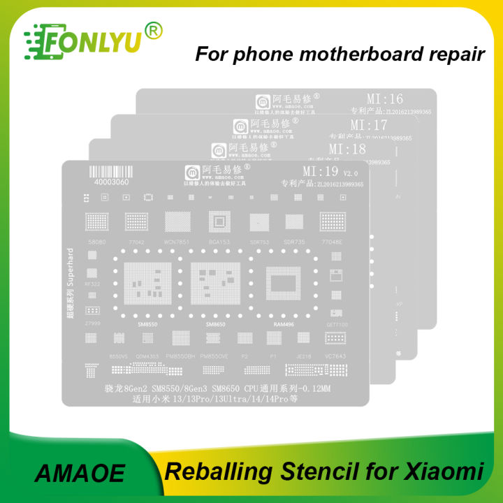 AMAOE MI10-19 BGA Reballing Stencil for Redmi Note10K11 12PRO POCO X3 ...