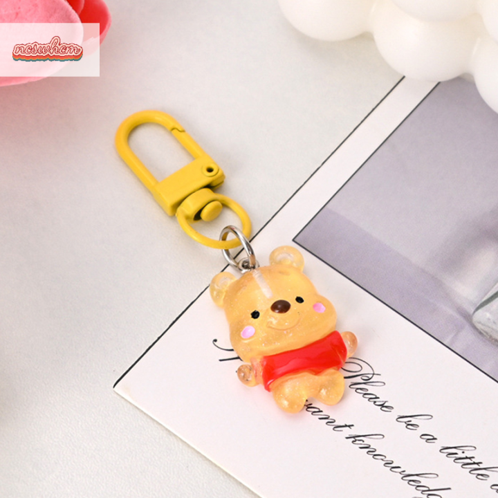 NCSW หมีพูห์น่ารักพวงกุญแจรูปหมีสตอเบอร์รี่รูปเป็ดน่ารักจี้การ์ตูน ...