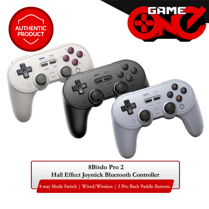 8Bitdo Pro 2 Hall Effect Joystick Bluetooth Controller for Switch, PC ...