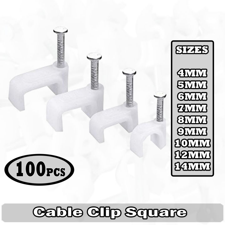 Cable Clips PVC Clamp Square 4mm/5mm/6mm/7mm/8mm/9mm/10mm/12mm/14mm ...