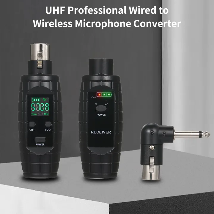 UHF Professional Wired to Wireless Microphone Converter Micphone ...