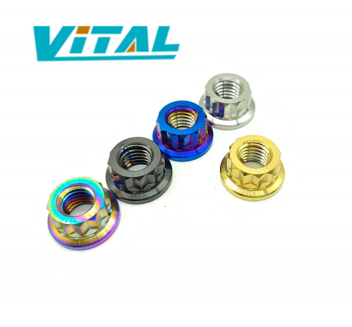 1pc Vital TITANIUM TC4 titanium alloy nuts 12 Point M10 Nuts M10*1 ...
