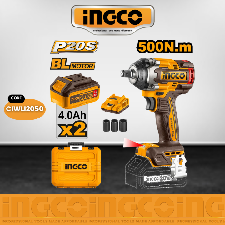 INGCO Brushless Lithium-Ion Impact Wrench | Lazada PH