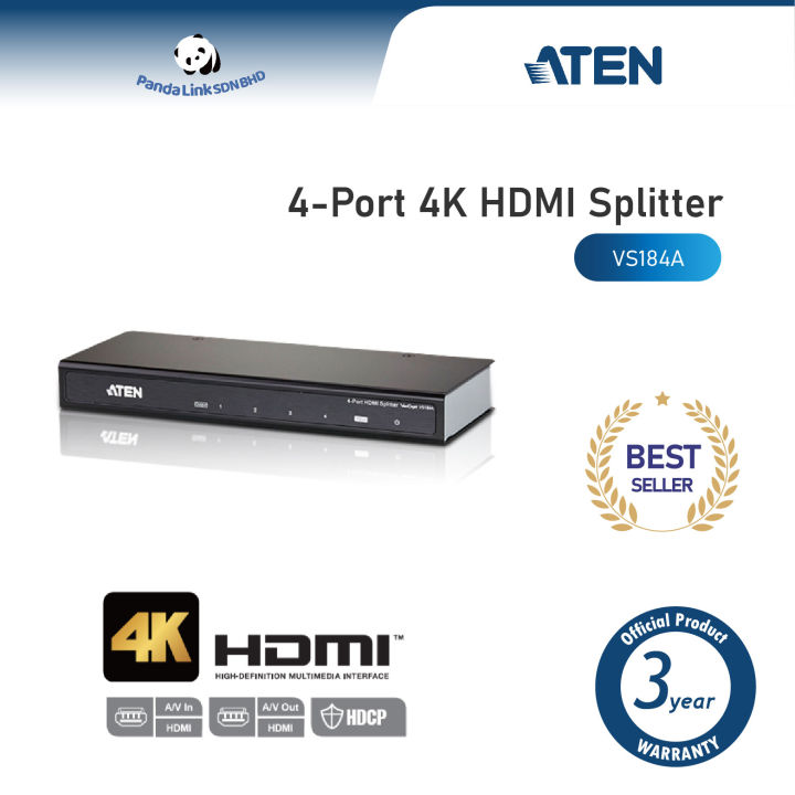 ATEN VS184A 4-Port 4K HDMI Splitter | Lazada