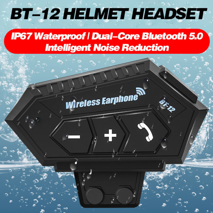 HLINKEY BT12 Motorcycle Bluetooth Helmet Headset Wireless Hands-free ...