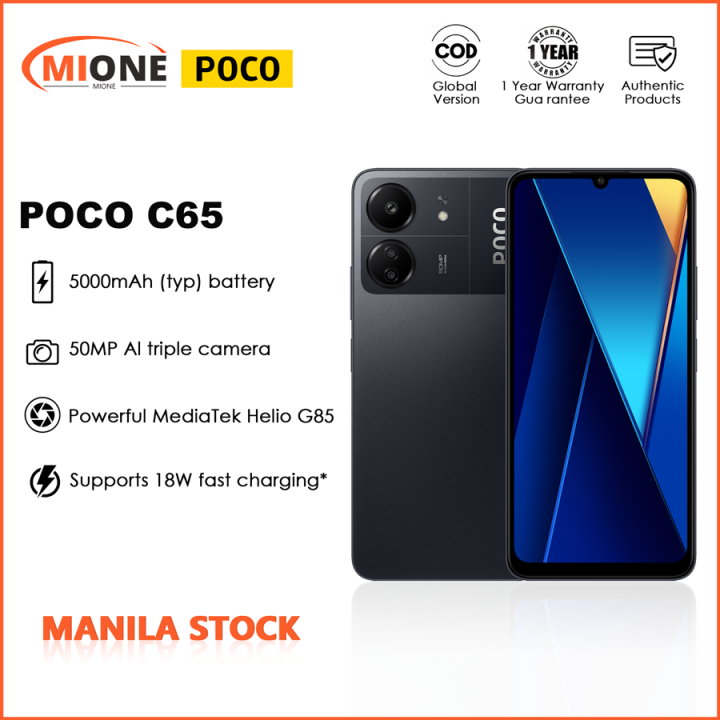 POCO C65 Smart Phone 6/128GB 8/256GB MediaTek Helio G85 Processor 50MP AI Triple Camera Smooth 6 ...