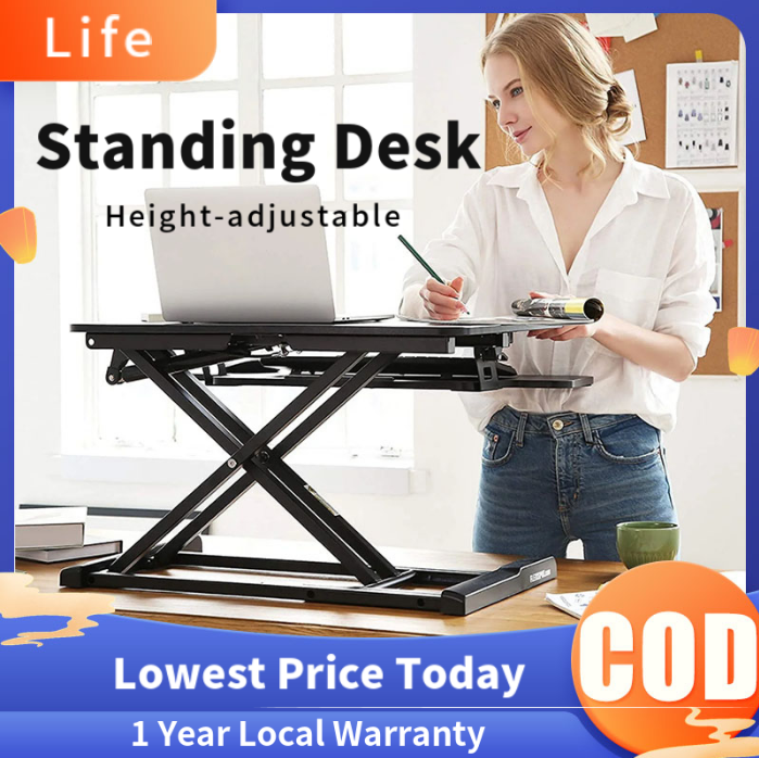 Standing lifting computer table folding laptop stand desk table mobile ...
