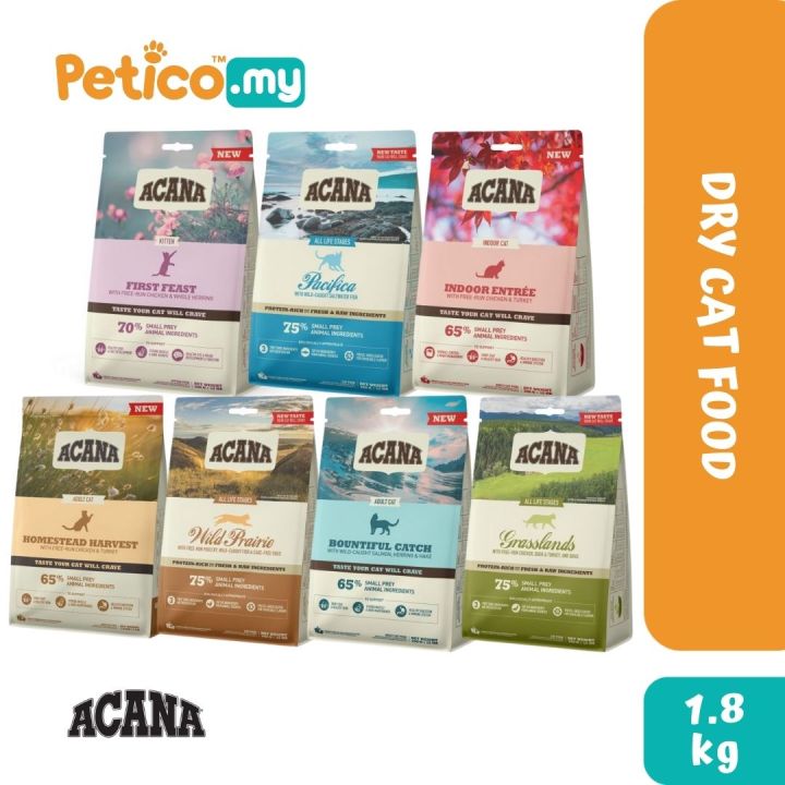 Acana 1.8KG Adult/ Kitten Dry Cat Food (Bountiful/ First Feast/ Grasslands/ Harvest/ Indoor ...