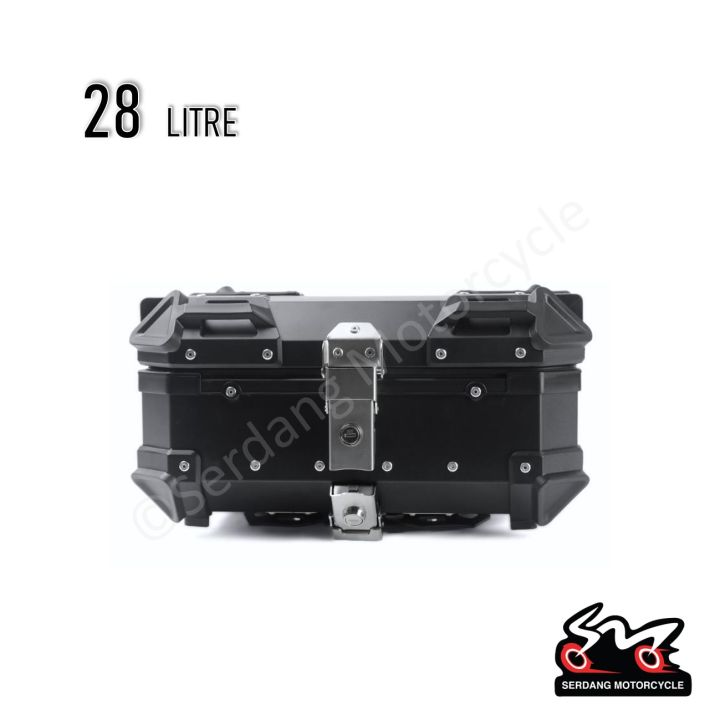 Aluminium Top Box Motorcycle Kotak Motosikal Motor Aluminum 28L 45L ...