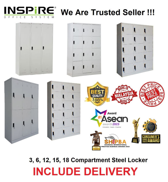 3, 6, 12, 15, 18 Compartment Steel Locker | Office Cabinet | Office ...