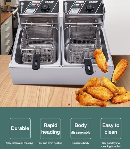 Z-ONE FASHION -Deep Fryer Electric Pan With Strainer 220V Stainless ...