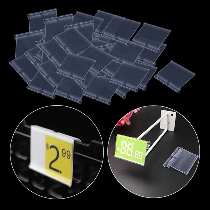 BolehDeals 50-pack Clear PVC Price Tag Label Display Holder Durable ...