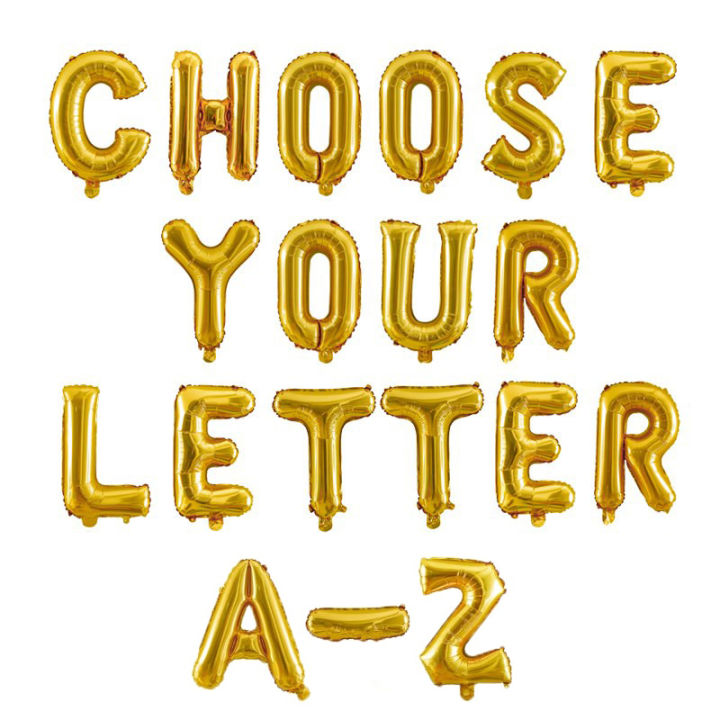 Gold Letter Balloons Custom Phrase 16 Inch Alphabet Letters Foil ...