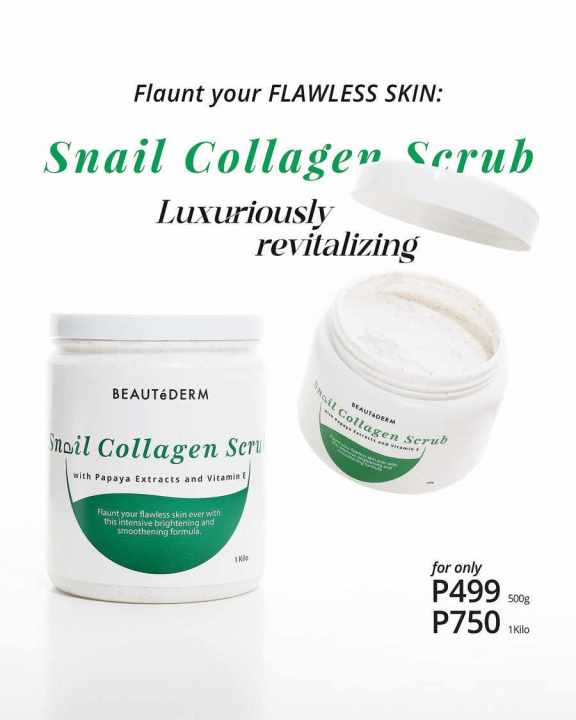 BEAUTEDERM SNAIL COLLAGEN BODY SCRUB WITH PAPAYA EXTRACTS, VITAMIN E ...