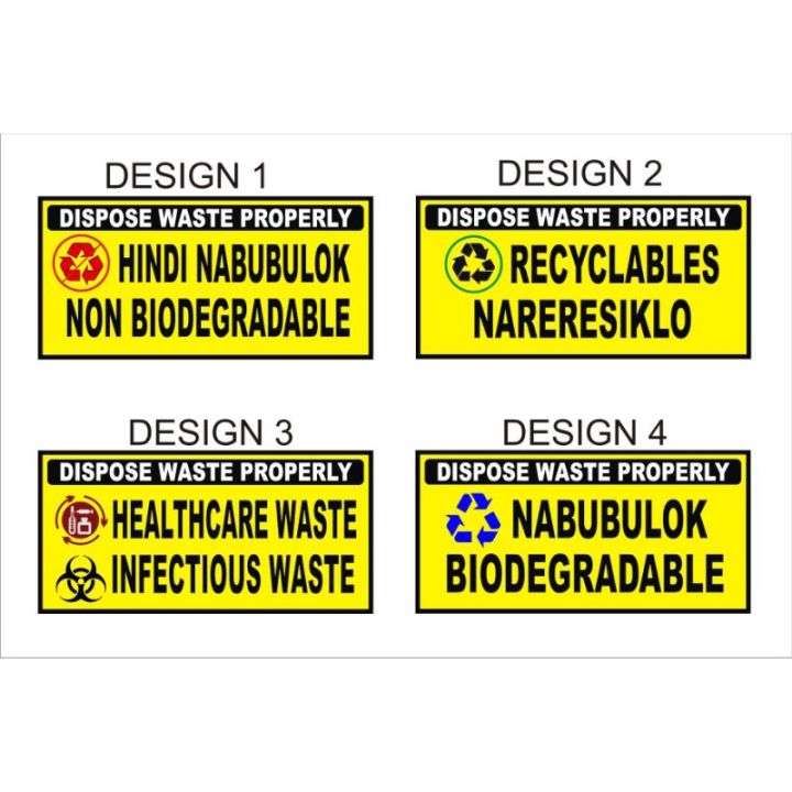 COD proper waste disposal signage yellow signage | Lazada PH