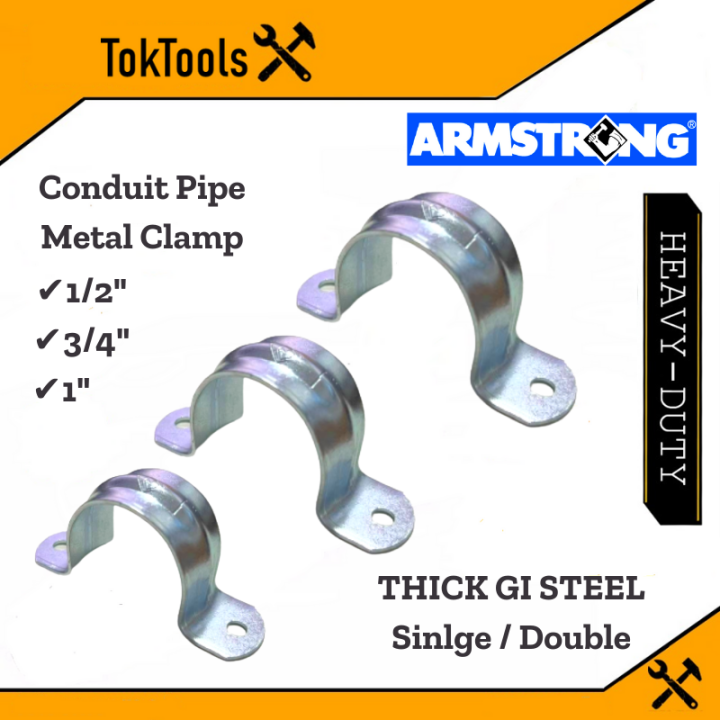 Conduit Metal Clamp 1/2" ,3/4" ,1" Heavy Duty Pipe Clamp Single ...