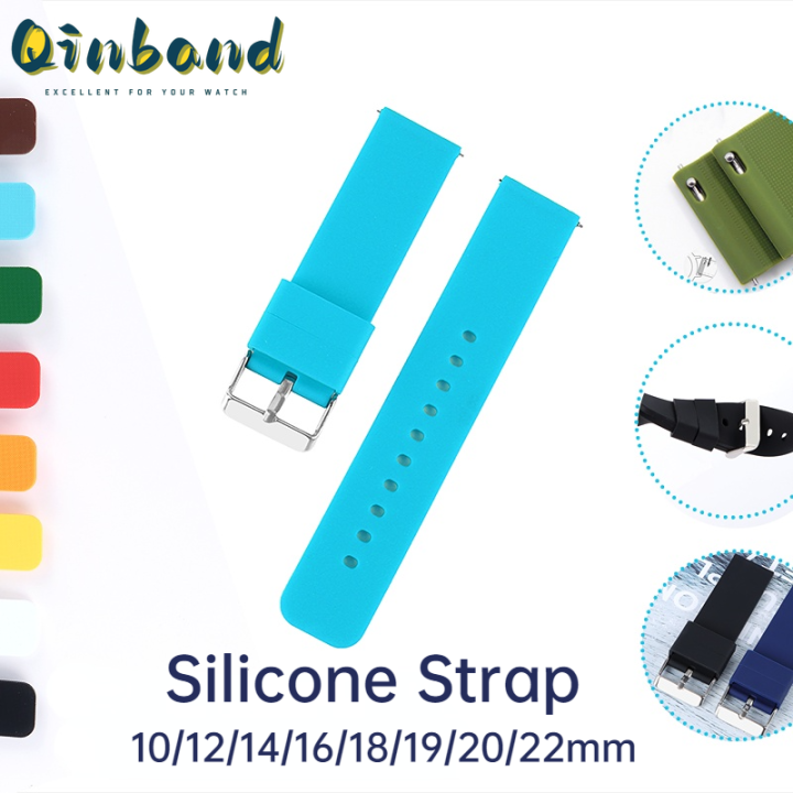10mm 12mm 14mm 16mm 18mm 20mm 22mm 24mm Quick Release Silicone Watch Band Waterproof Rubber ...