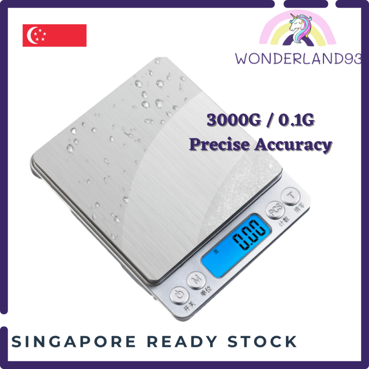 Mini Kitchen Scale w/ Digital LCD Display Backlight (3KG, 0.1G Precision) DIGITAL SCALE RESIN ...