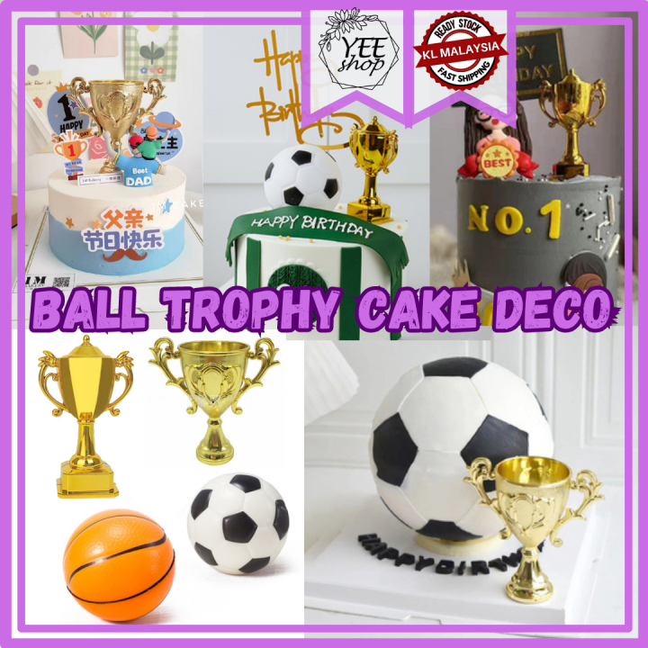 | Cake Decoration | Football Basketball Trophy Theme Bola Sepak Boy ...