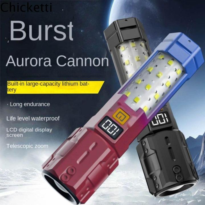 CHICKETTI พร้อมไฟด้านข้าง ไฟฉายจอแสดงผล LED จอแสดงผลดิจิตอล แสงสว่างแรง ...