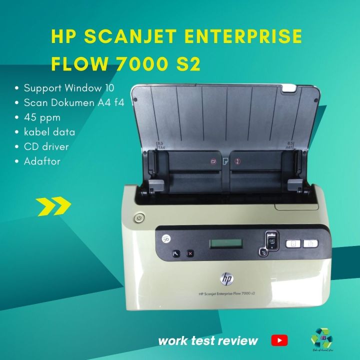 Scanner Folio F4 Hp Scanjet Enterprise Flow 7000 S2 ADF Speed Scan 45 ...