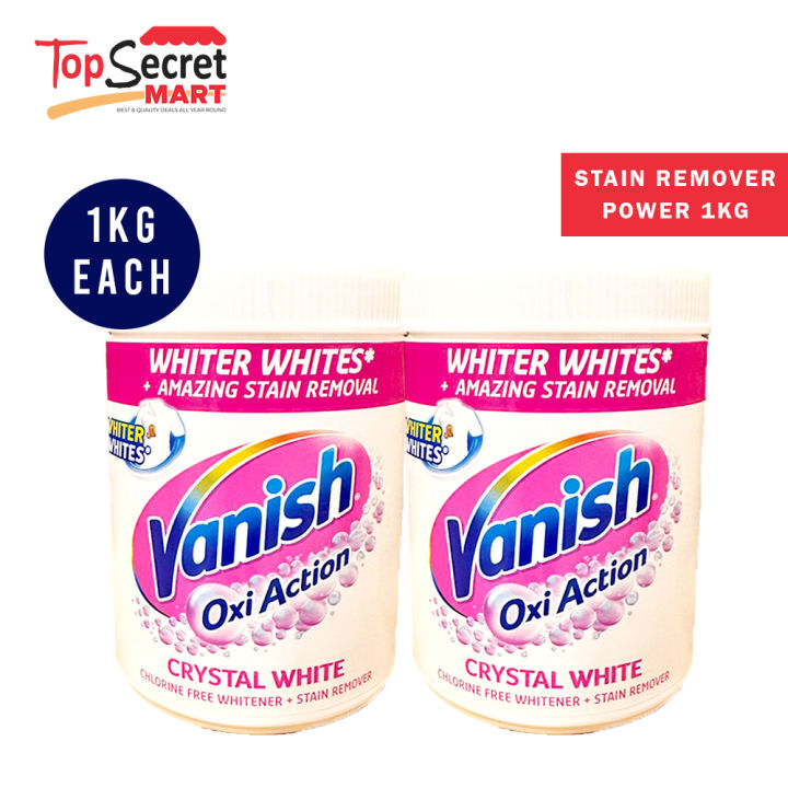 Vanish Oxi Action Crystal White Fabric Stain Remover Powder 1kg (Single ...