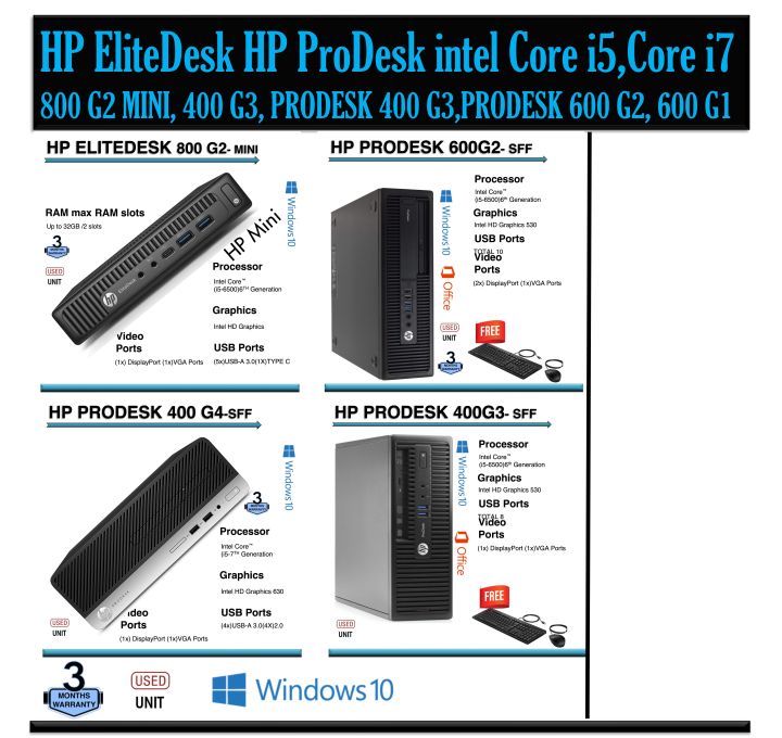 HP EliteDesk 800 G2 MINI, HP ProDesk 400 G3, PRODESK 400 G3,PRODESK 600 ...