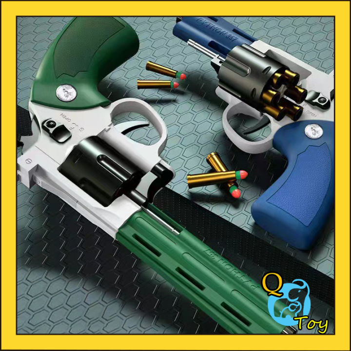 357 Model Revolver Plastic Gun Toy Soft Bullet Gun Automatic Continuous ...