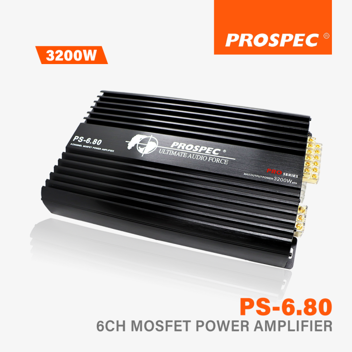 PROSPEC PS-6.80 6 Channel Power Amplifier MOSFET 3200W PROSPEC Car ...
