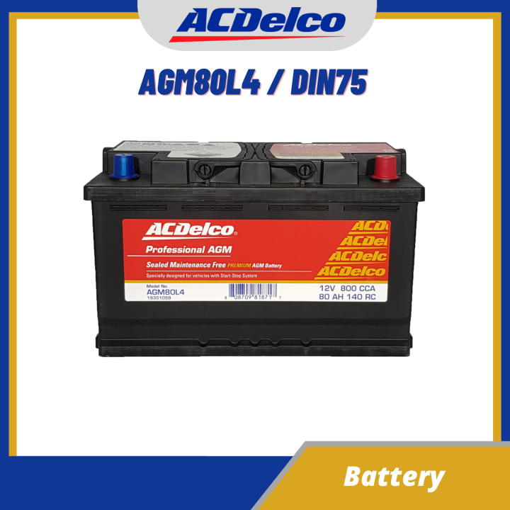 ACDelco AGM Car Battery AGM80L4 / DIN75 / BCI 94R / H7 | Lazada PH