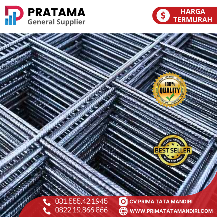 Wiremesh M4 Wermes Besi Cor Dak Beton 4mm Ulir - SNI Wiremesh Lembaran ...