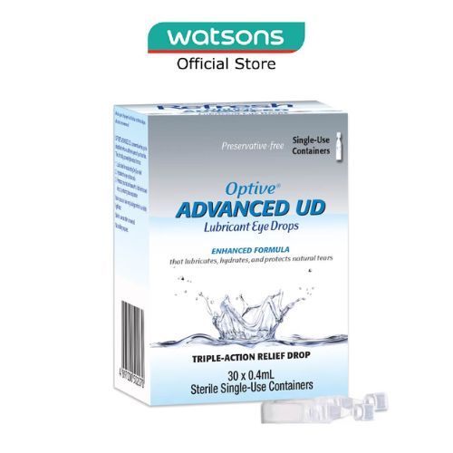 OPTIVE Advanced Ud Lubricant Triple Action Relief Eye Drops (Lubricates ...