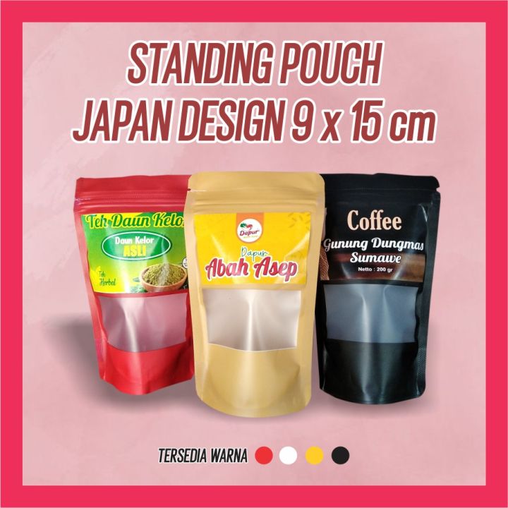 (ECER 10 PCS) Standing Pouch Window Japan Design 9x15 KEMASAN MURAH ...