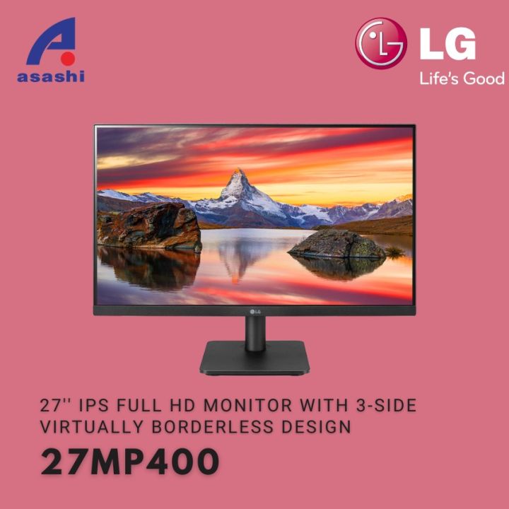 LG 27MP400 27'' IPS Full HD Monitor with 3-Side Virtually Borderless ...