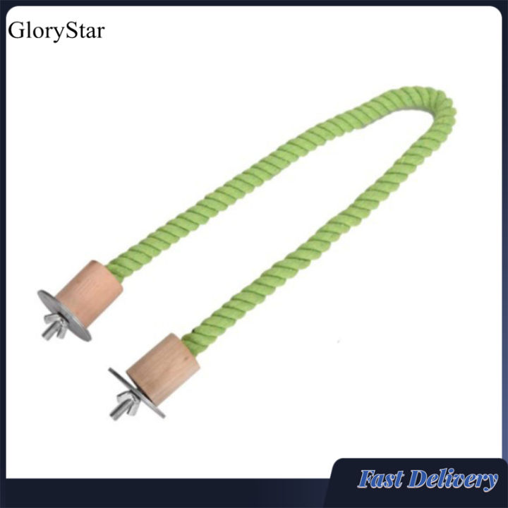 GloryStar Pet Parrot Cotton Rope Standing Perches Chew Toy Bird Cage ...