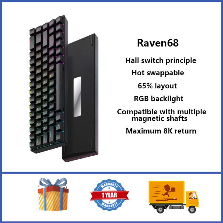 Teamwolf CIY Raven68 65% Magnetic Switch Keyboard RGB Hot swappable ...