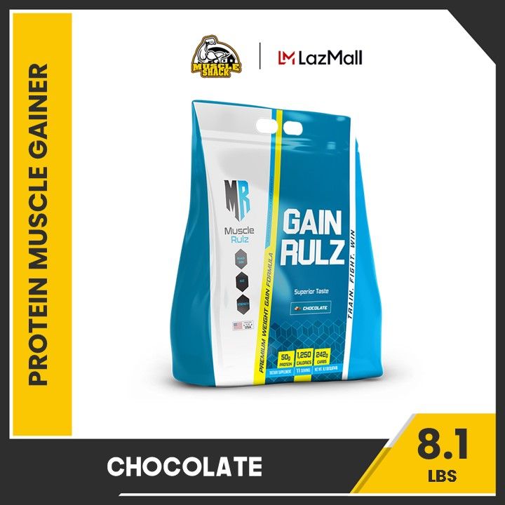 Muscle Rulz Gain Rulz Mass Gainer Protein Powder - 8.1lbs Premium ...