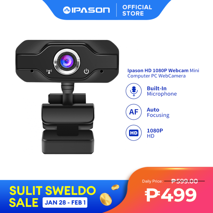 Ipason HD 1080P Webcam Mini Computer PC WebCamera with Microphone ...