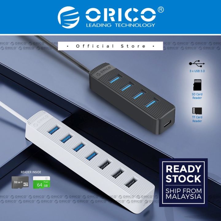 Orico Twu3 Series 4 7 Port Usb2 0 Usb3 0 Hub With Type C Power Input