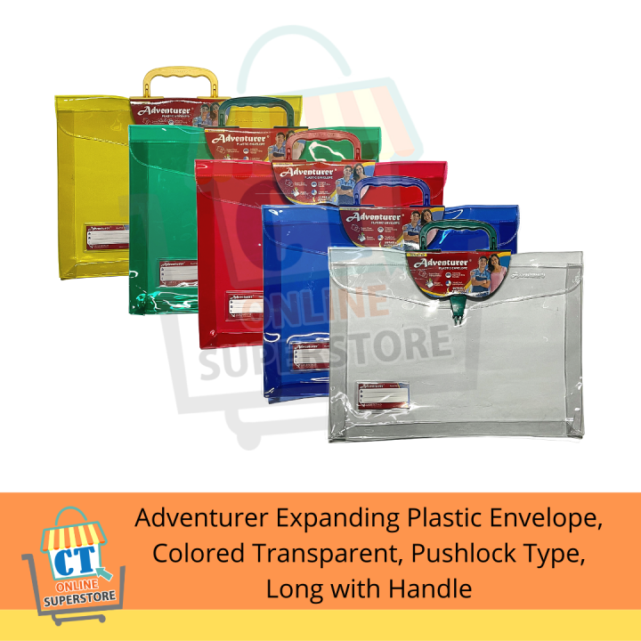 Adventurer E11WH and e13WH Expanding Plastic Envelope, Colored ...